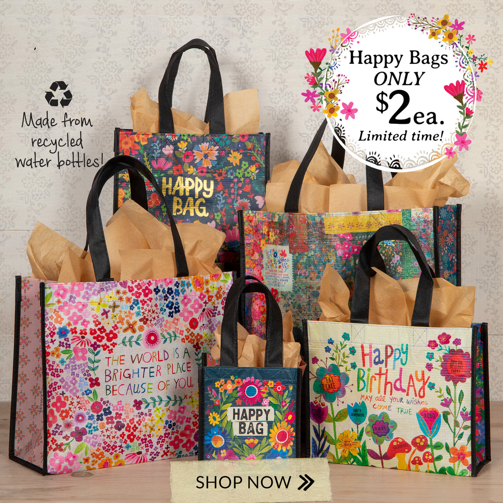 Shop Recycled Happy Bags - The Perfect Gift Bag - Natural Life