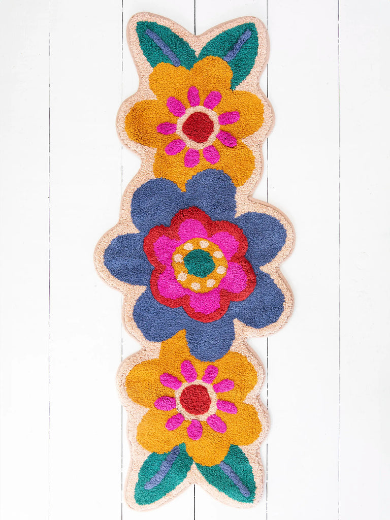 Tufted Runner Bath Mat - Folk Flower – Natural Life