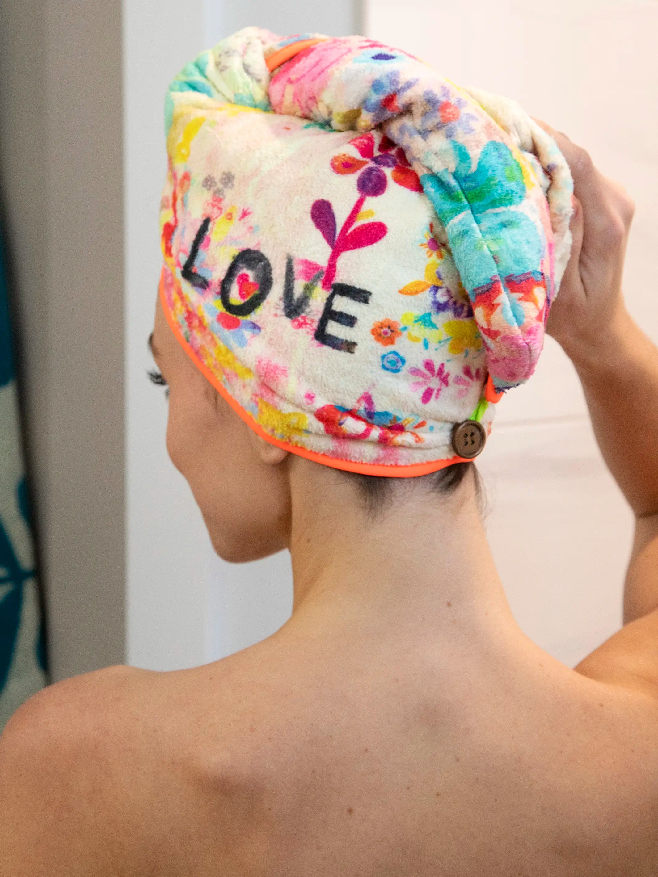 Microfiber Hair Towel Wrap - Teal Floral – Natural Life