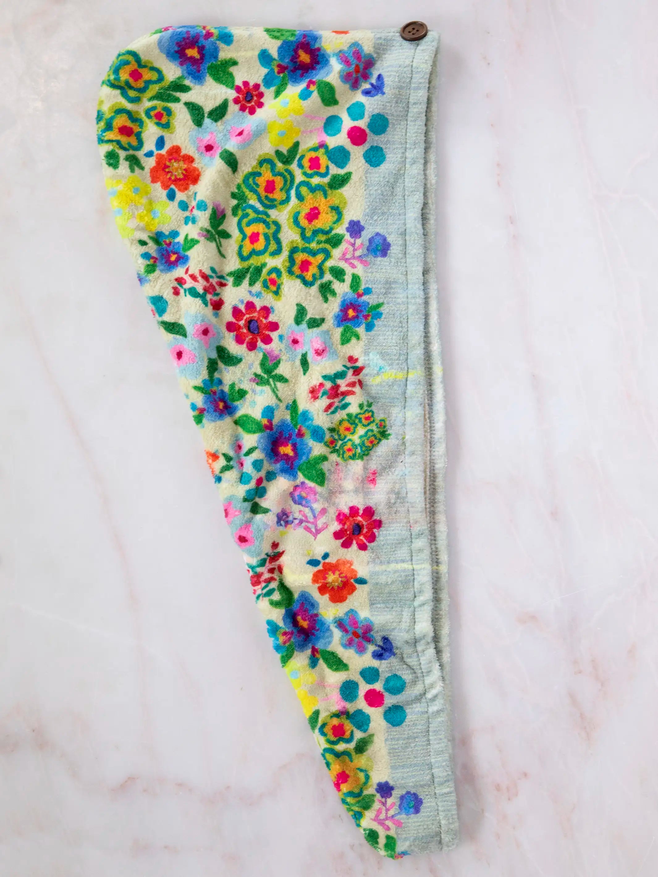 Microfiber Hair Towel Wrap - Teal Floral – Natural Life