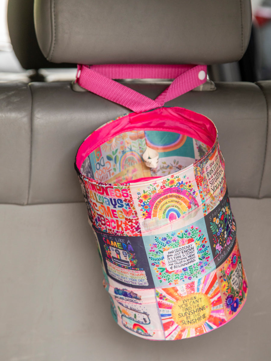 Pop-Up Car Trash Can - Chirp Patchwork – Natural Life