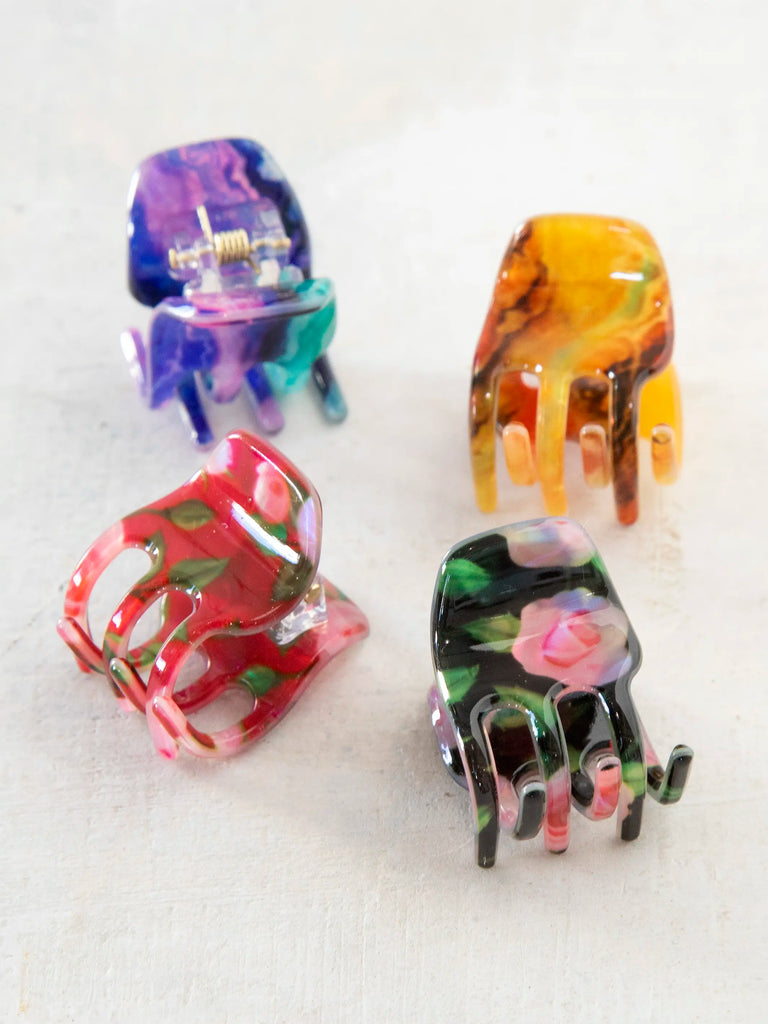 The Perfect Mini Claw Clip, Set of 4 - Rainbow Flower – Natural Life