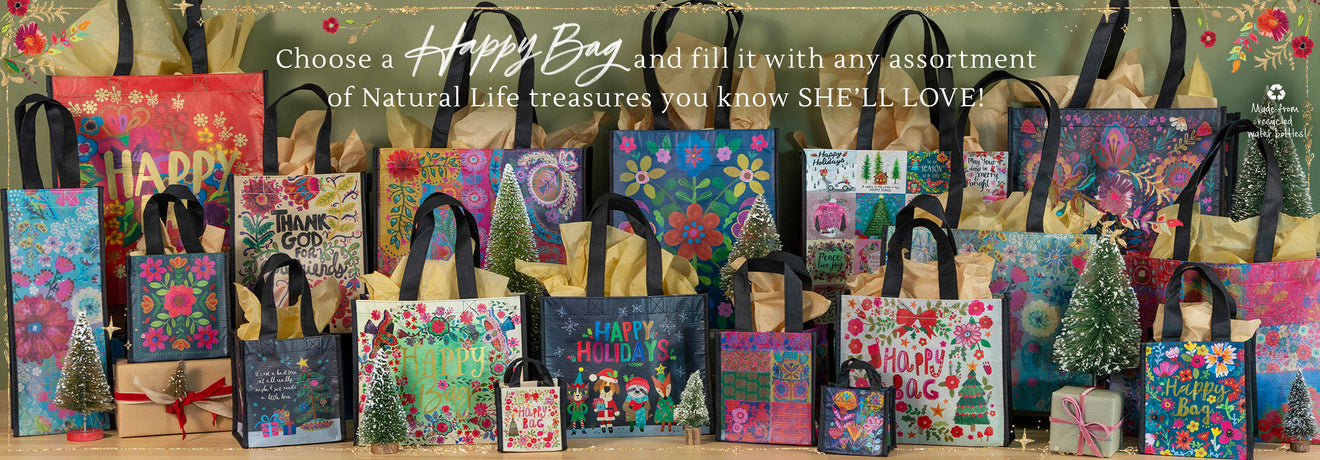 Shop Recycled Happy Bags - The Perfect Gift Bag - Natural Life