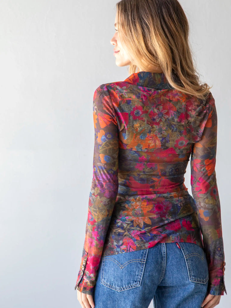 Carina Mesh Top - Indigo Pink Orange – Natural Life