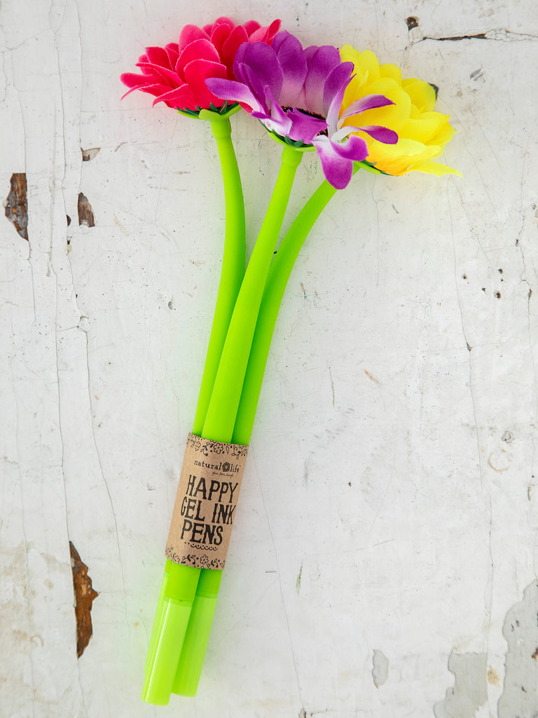 Happy Gel Ink Pens, Set of 3 - Gerber Daisies – Natural Life