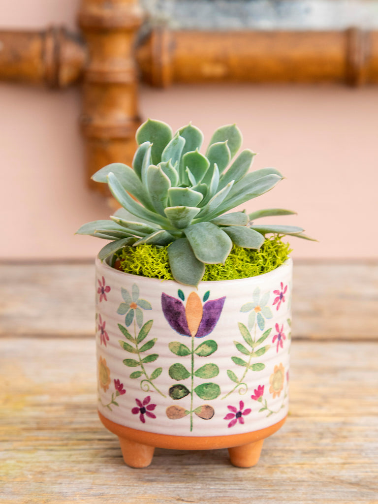 Mini Artisan Planter - Folk Flower – Natural Life