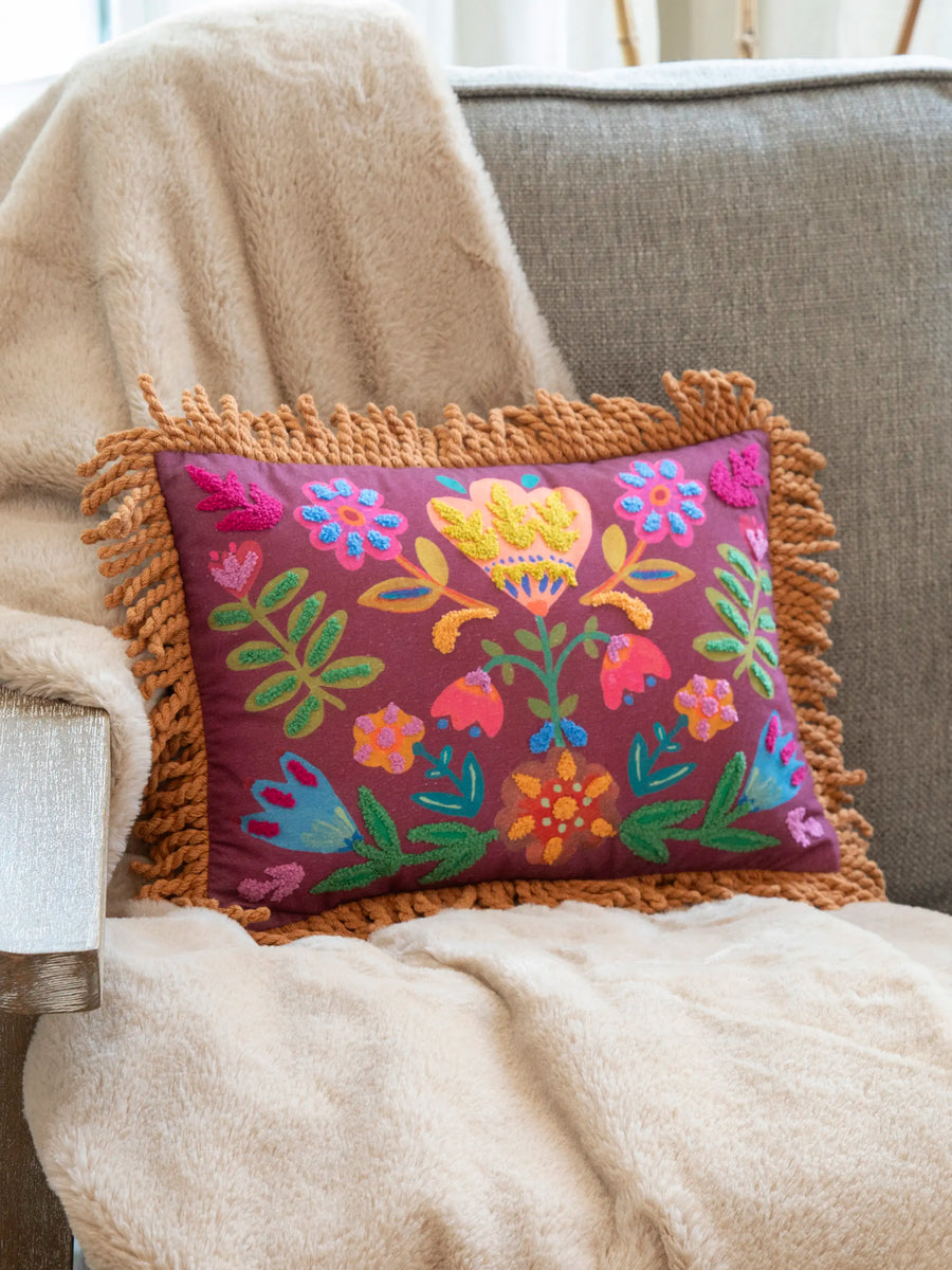 Tufted Boho Pillow - Mauve – Natural Life