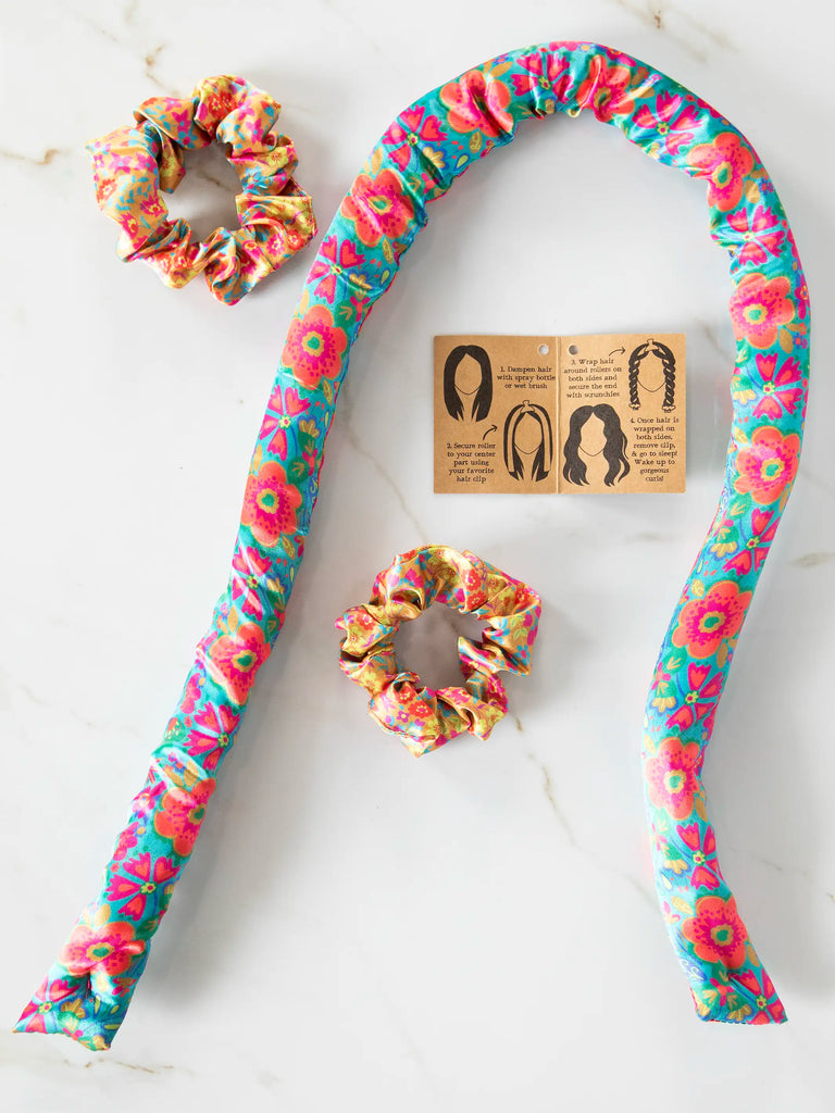 Heatless Hair Curler - Teal Floral – Natural Life