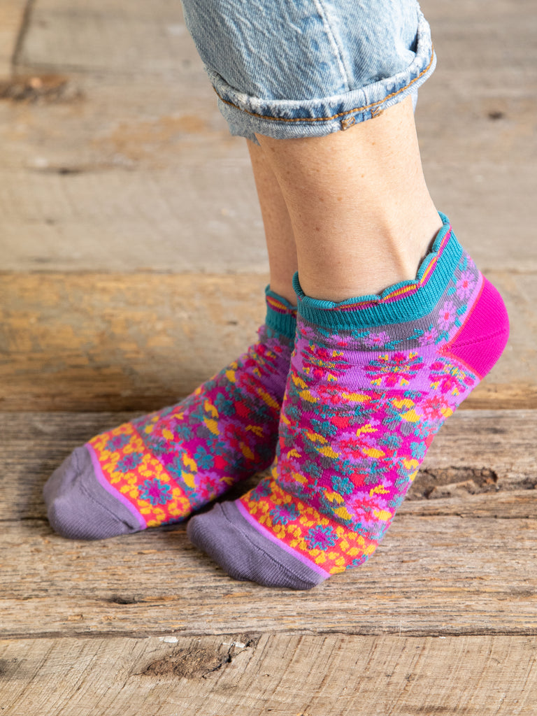 Cozy Ankle Socks, Set of 3 - Mustard Floral – Natural Life